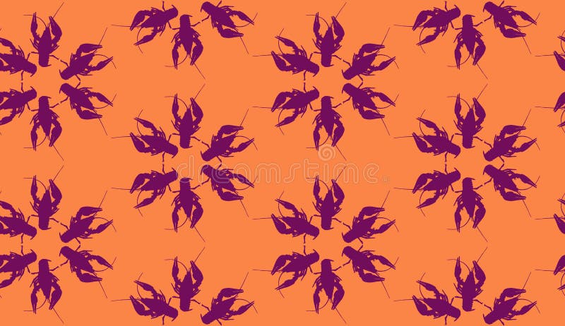Seamless Pattern with Crayfish. Endless Crawfish Background Stock ...