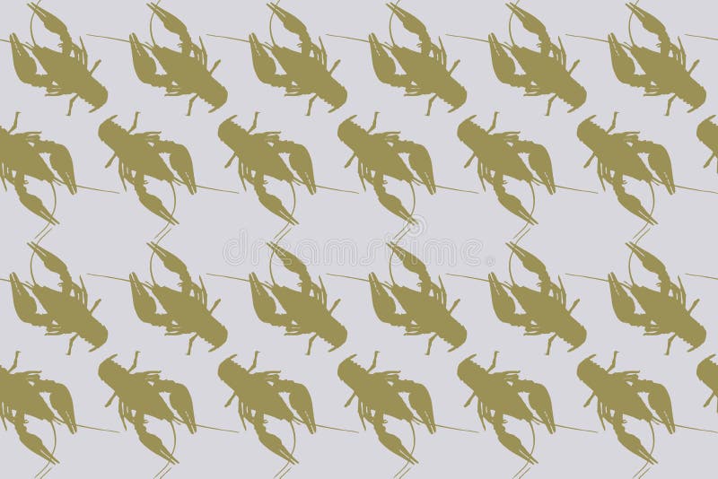 Seamless Pattern with Crayfish. Endless Crawfish Background Stock ...