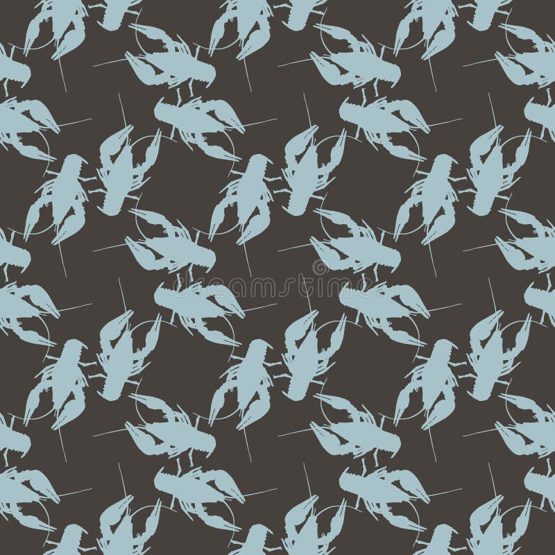 Seamless Pattern with Crayfish. Endless Crawfish Background Stock ...
