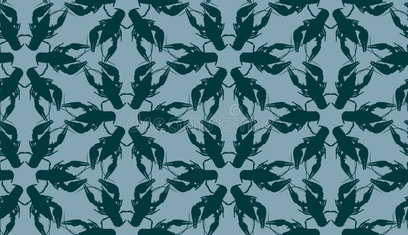 Seamless Pattern with Crayfish. Endless Crawfish Background Stock ...