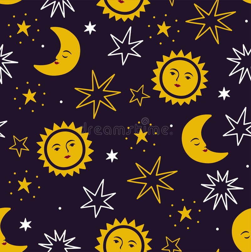 Sun Moon Star Background