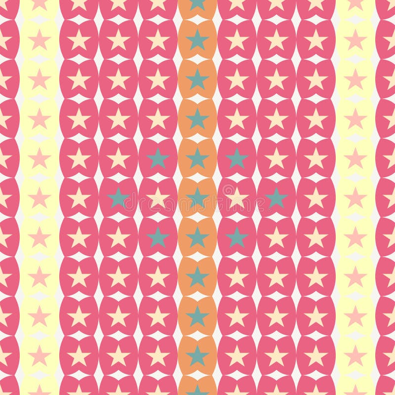 Seamless Pattern Crescent and Star Modified Shape Pastel Shades Color ...