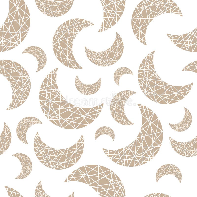 Seamless Pattern Crescent of Threads in the Night Sky Stock ...