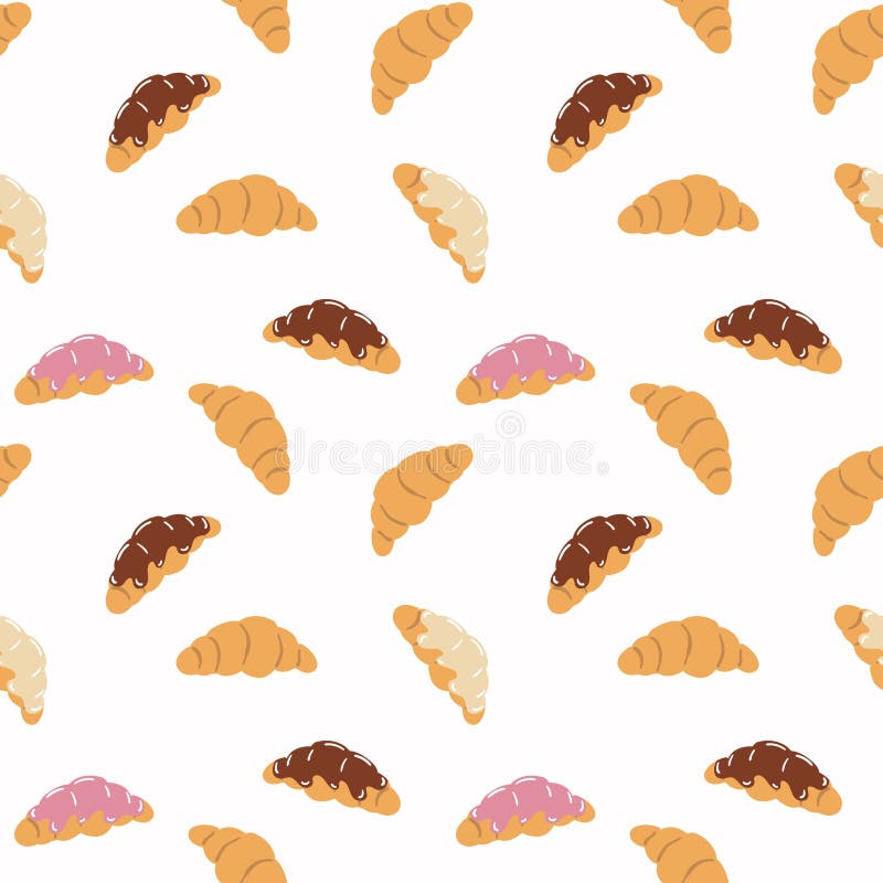 Seamless Pattern of Croissant in a Flat Style Stock Vector ... Seamless Pattern of Croissant in a Flat Style Stock Vector ...