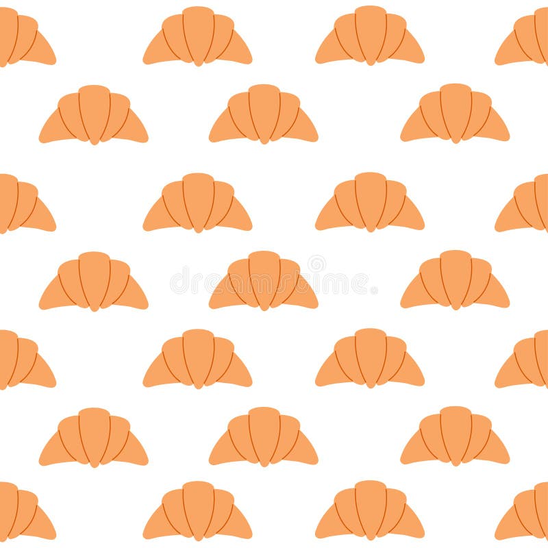 Seamless Pattern Croissant Hand Drawn Stock Illustration - Illustration ...