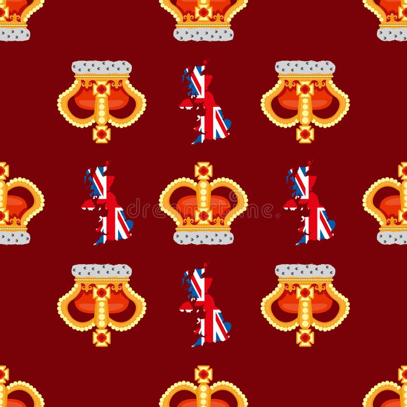 Seamless Pattern with Crown Monarch To the Noble Burgundy Background ...