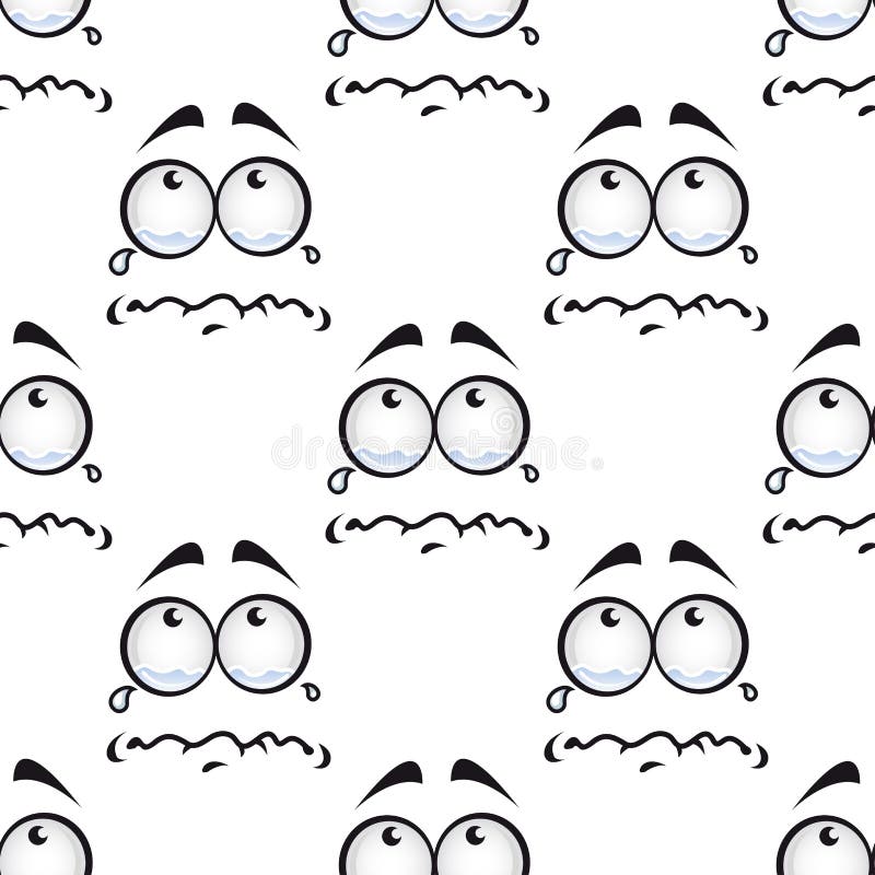 Seamless Pattern with Crying Comics Faces Stock Vector - Illustration ...
