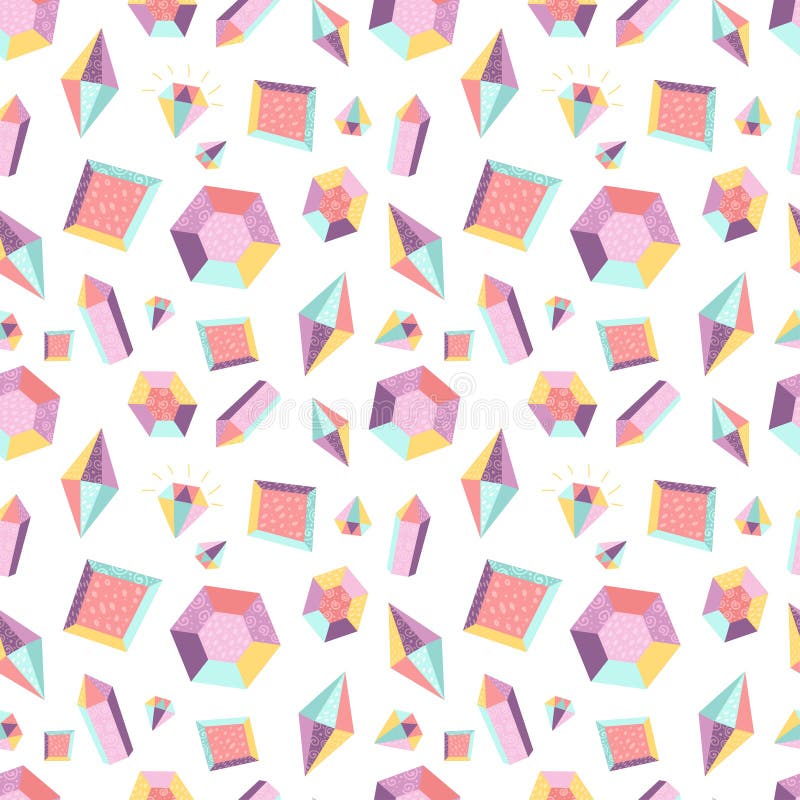 Seamless Pattern with Crystals Stock Vector - Illustration of fantasy ...