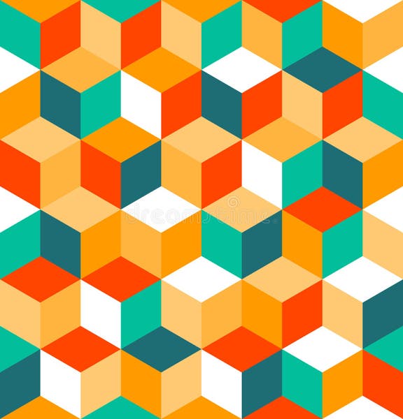 Seamless Pattern of Colored Cubes. Endless Multicolored Cubic ...