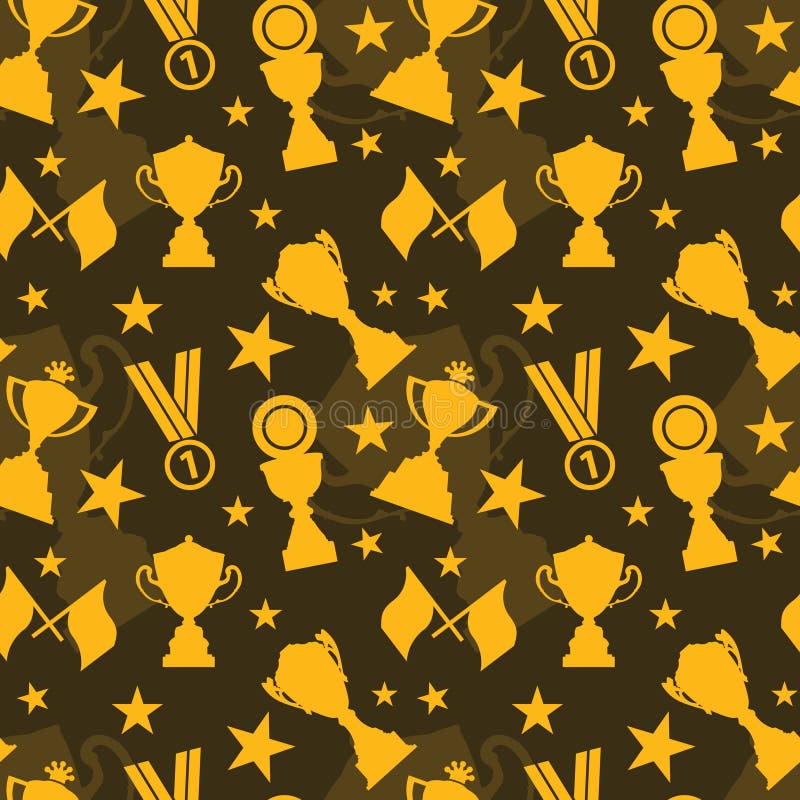 Seamless Pattern Cup Winner Champion Wrap Background Stock Vector ...