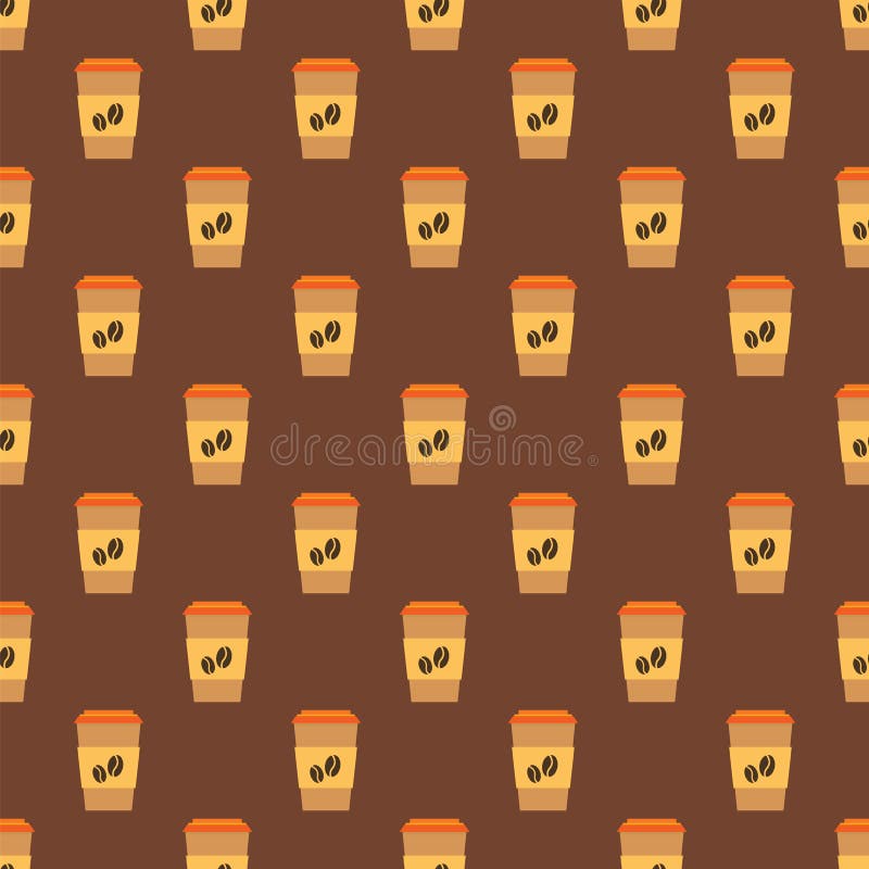 Seamless Pattern with Cups of Coffee Stock Illustration - Illustration ...