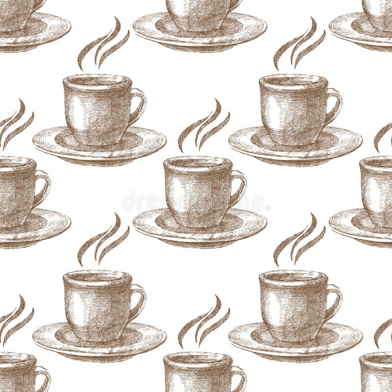 Seamless pattern with cups stock vector. Illustration of elegant - 62731505