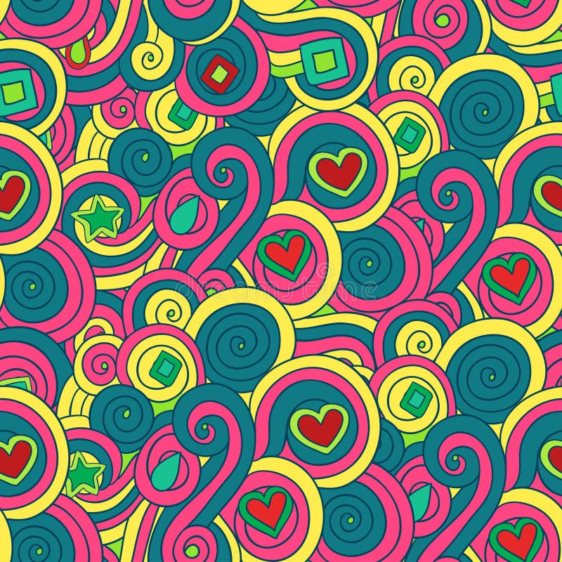 Seamless Pattern with Curly Abstract Elements. Stock Vector ...