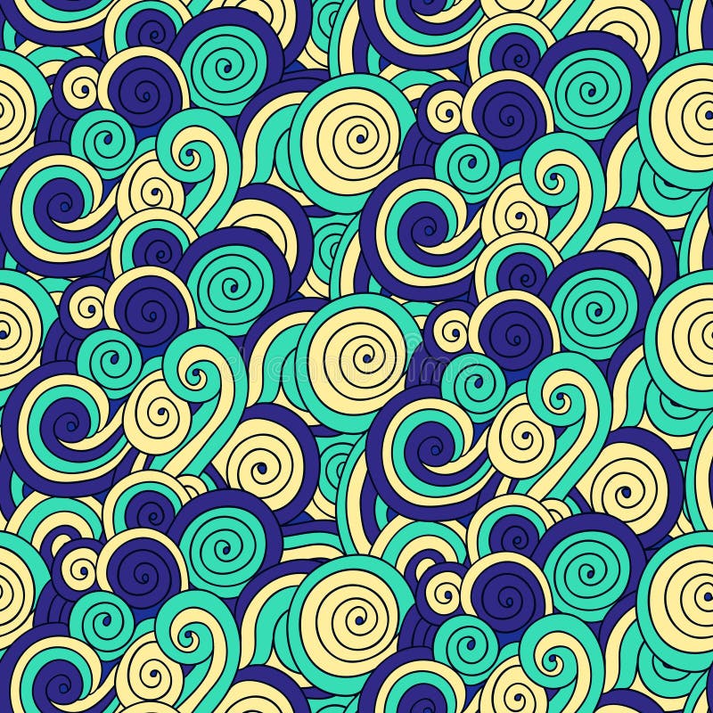 Seamless Pattern with Curly Abstract Elements. Stock Vector ...