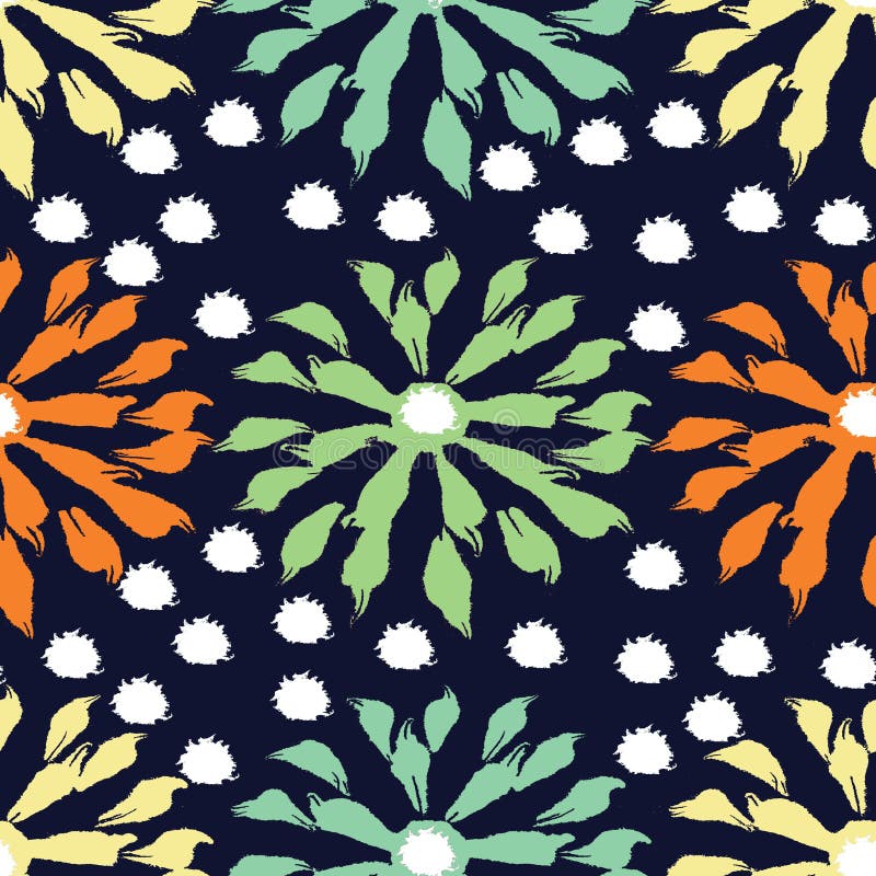Seamless Pattern Curly Flower Shaped Design Stock Illustration ...