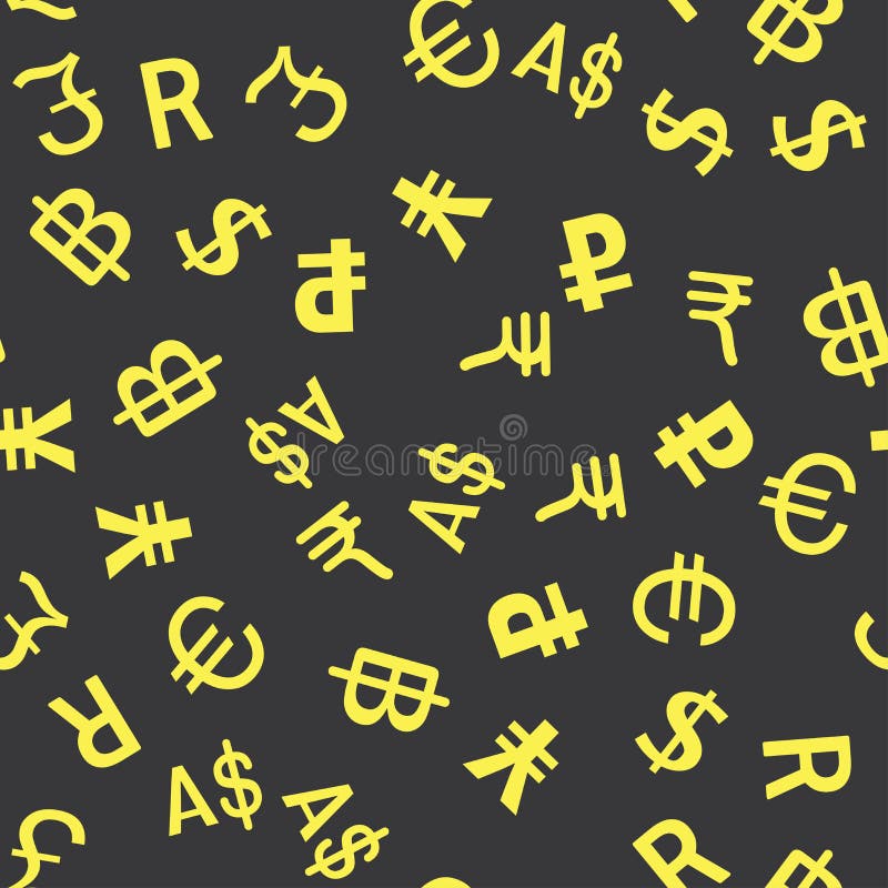 Seamless Pattern with Currency Signs Stock Vector - Illustration of ...
