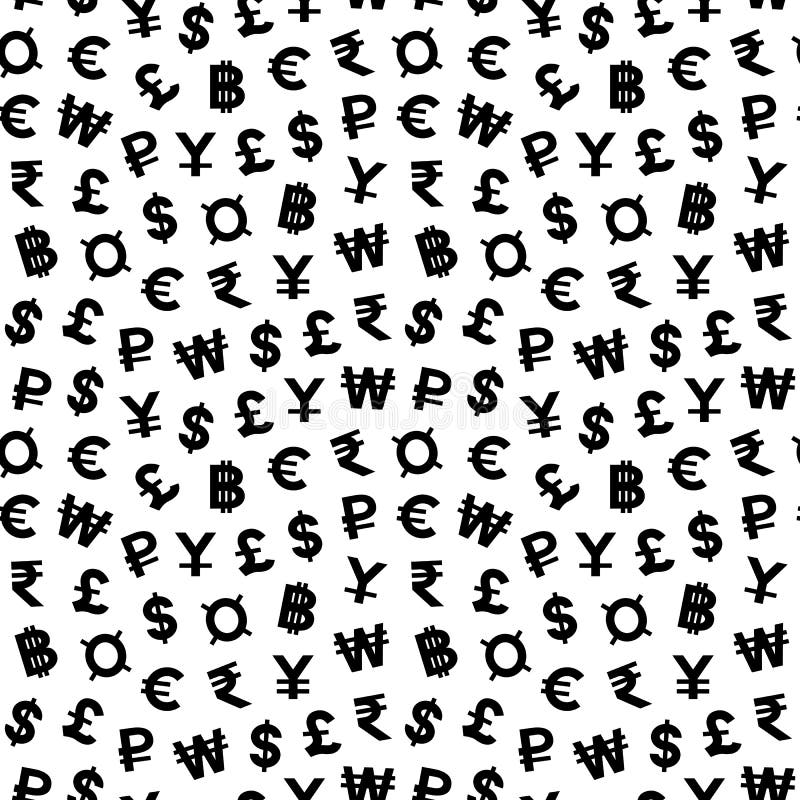 Seamless Pattern with Currency Symbols Stock Vector - Illustration of ...