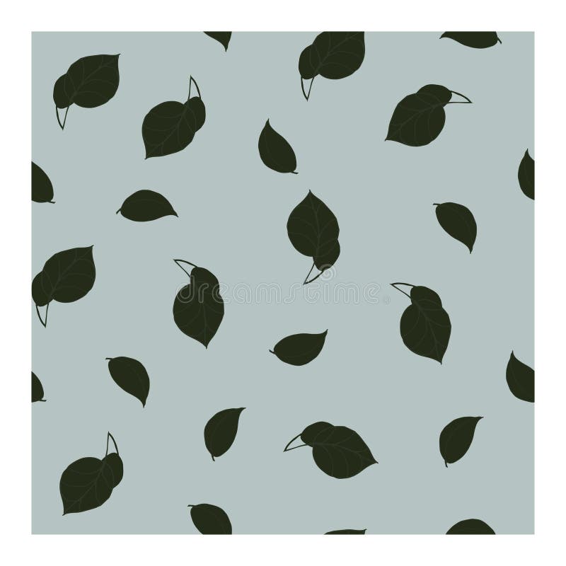 Seamless Pattern with Curved Branches and Leaves. Leaves, Leaves ...