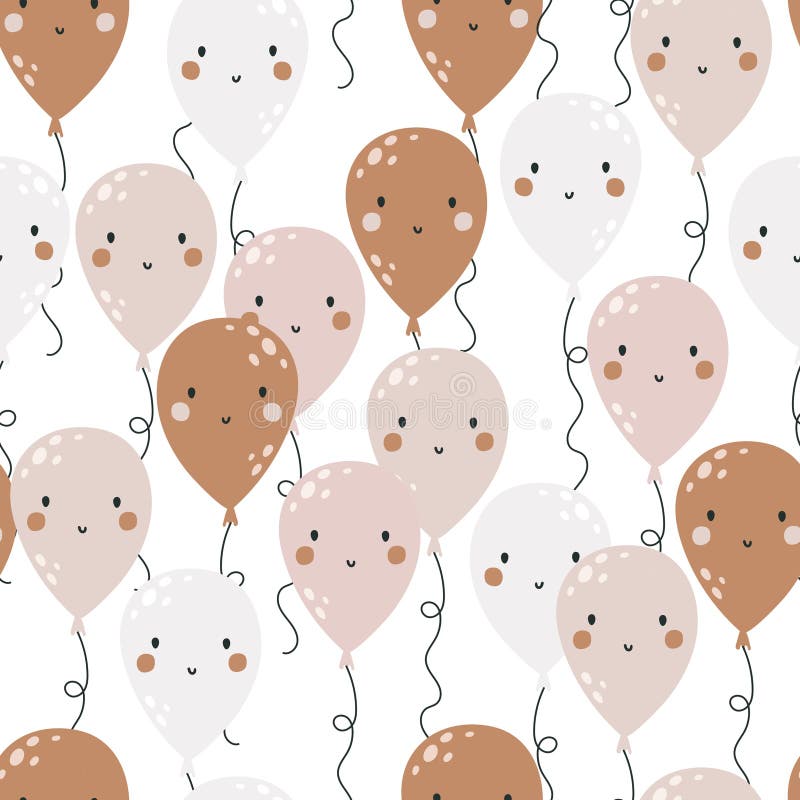 Seamless Pattern with Cute Balloons. Vector Stock Vector - Illustration ...