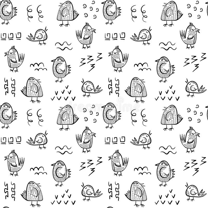 Birds doodle set stock vector. Illustration of pattern - 200002430