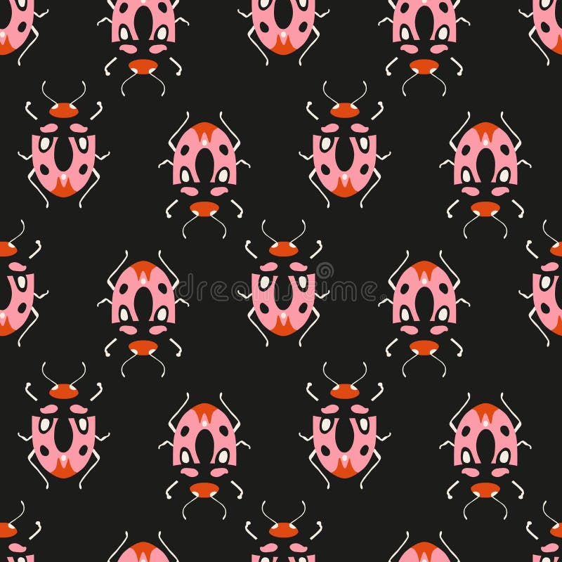 Seamless Pattern with Cute Bugs. Colorful Hand Drawn Vector Stock ... Seamless Pattern with Cute Bugs. Colorful Hand Drawn Vector Stock ...