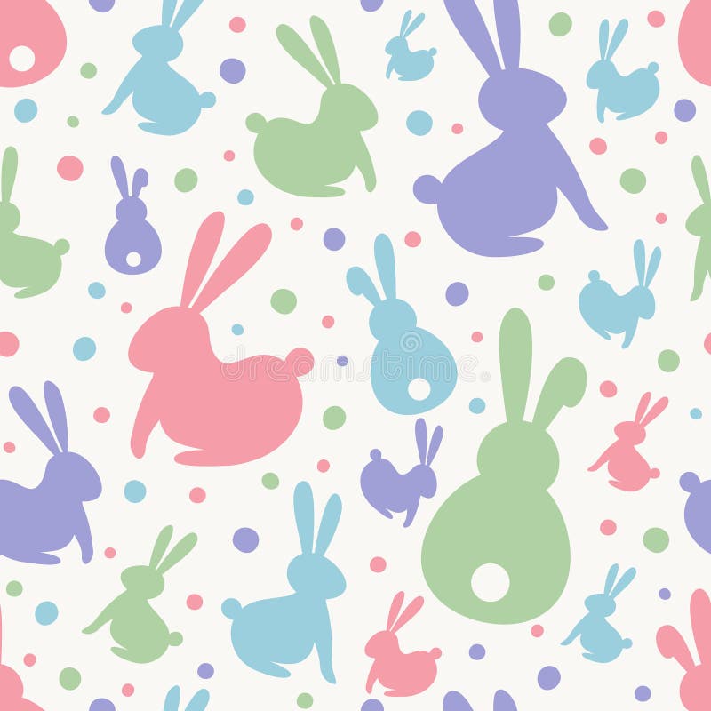 Seamless Pattern with Cute Bunnies. Easter Background Stock Illustration - Illustration of ...