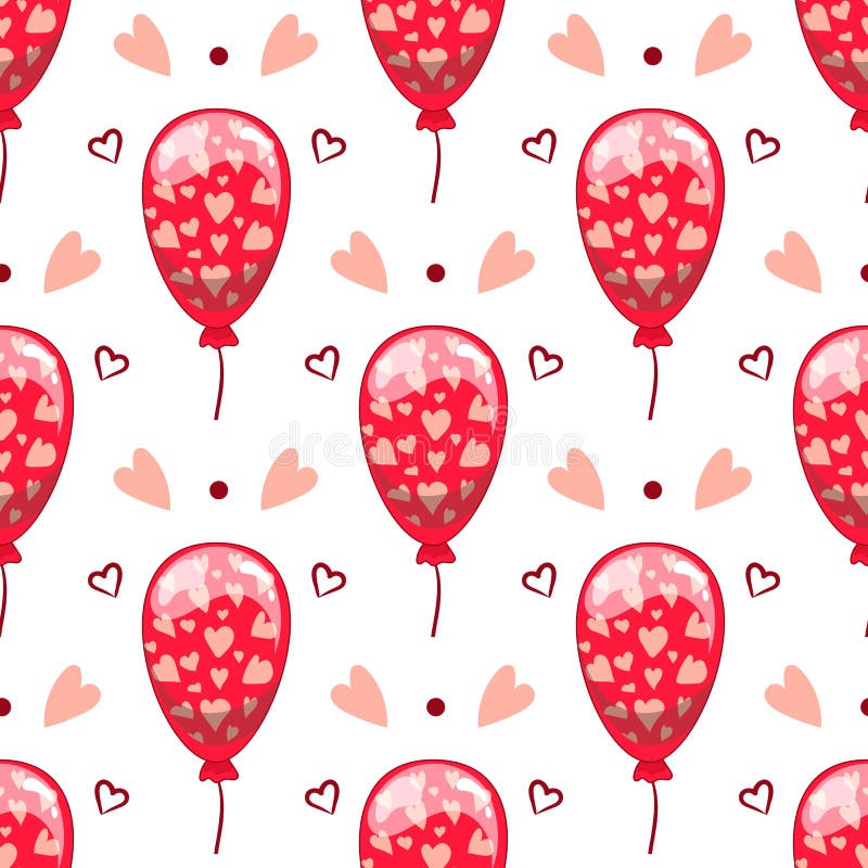 Seamless Pattern with Cute Cartoon Balloons Stock Illustration ...