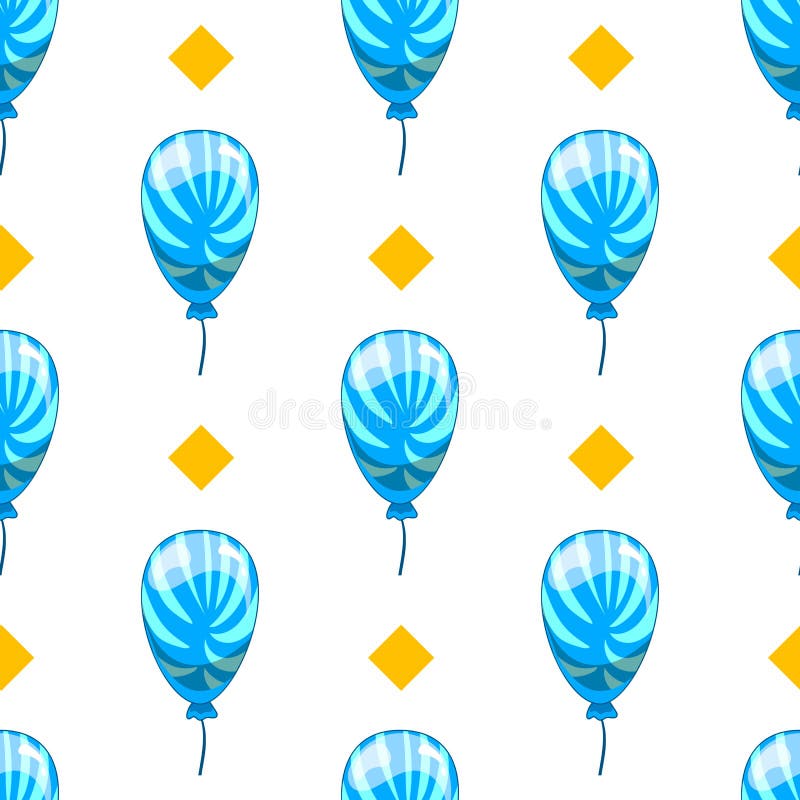 Seamless Pattern with Cute Cartoon Balloons Stock Illustration ...