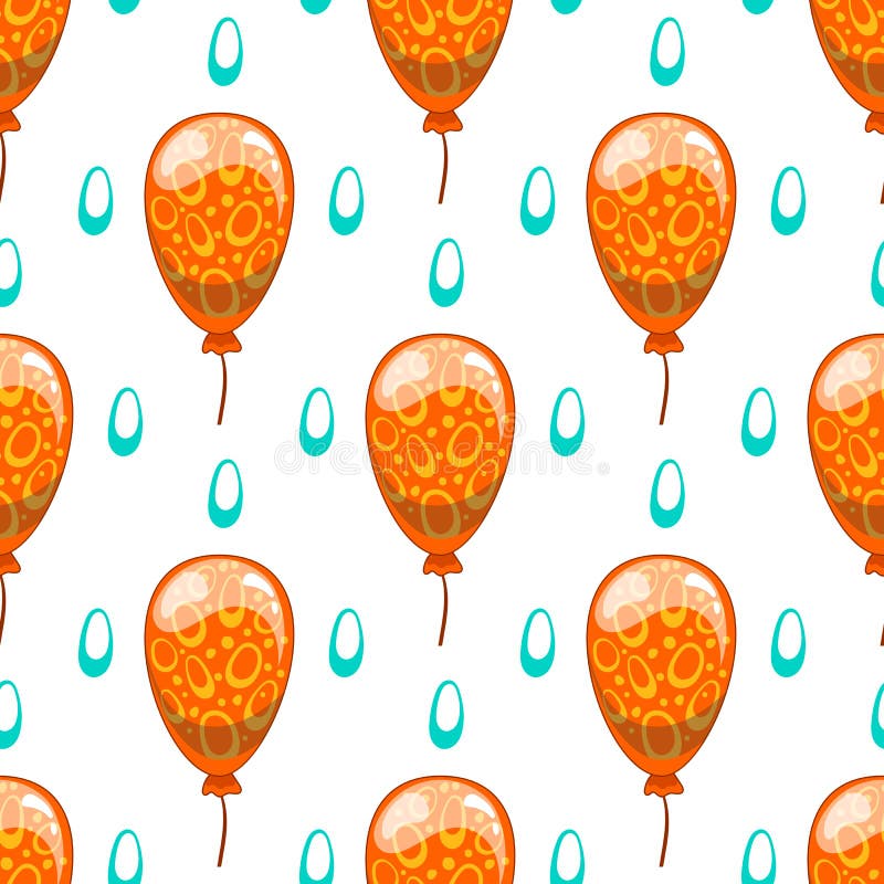 Seamless Pattern with Cute Cartoon Balloons 7 Stock Illustration ...