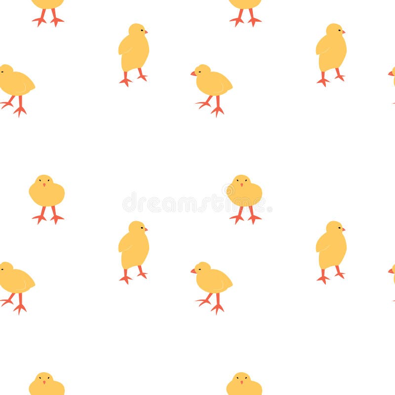 Seamless Pattern with Cute Cartoon Chicks. Animal Print Stock Vector ...