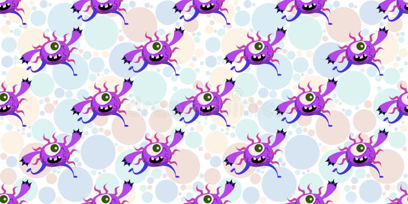 Seamless Pattern of Cute Cartoon Germ. Stock Vector - Illustration of ...