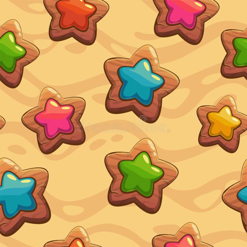 Seamless Pattern with Cute Cartoon Stars Stock Illustration ...