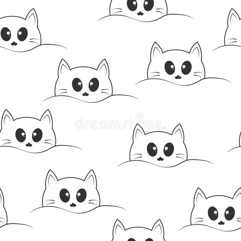 Cute Cat. Seamless Pattern for Simple Backgrounds, Textures, Wallpapers ...