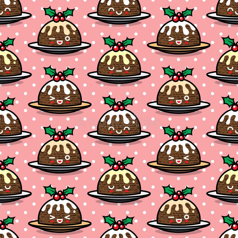 Cute Christmas Pudding Character Vector Illustration Stock Vector ...