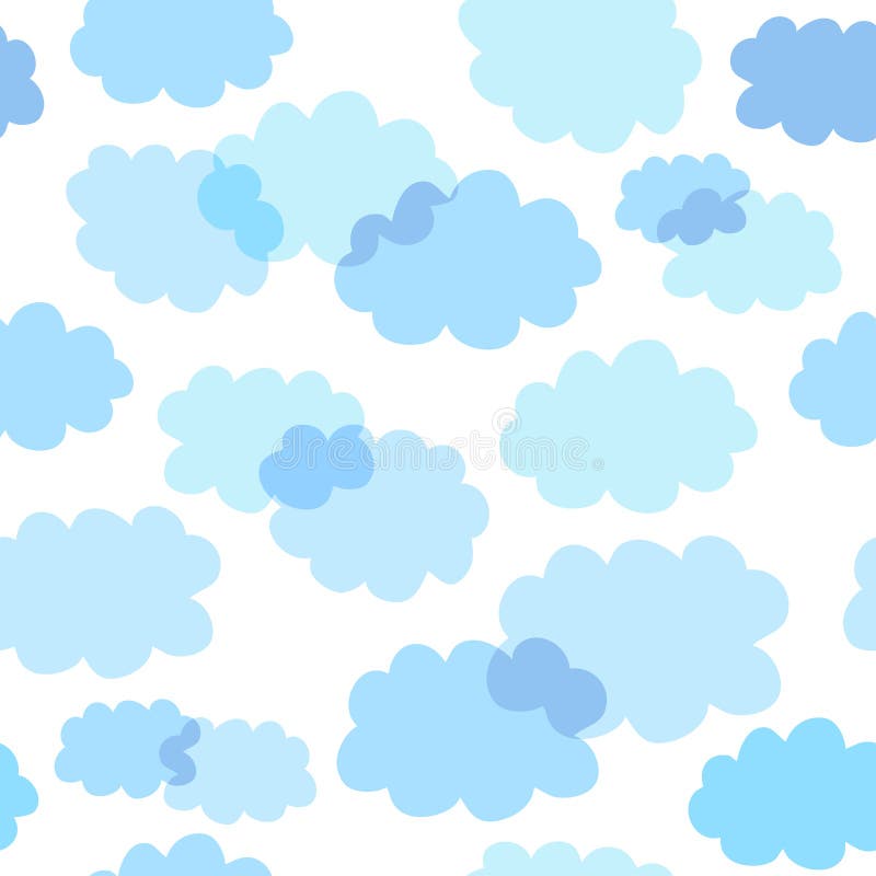 Seamless Pattern with Cute Clouds Stock Vector - Illustration of modern ...