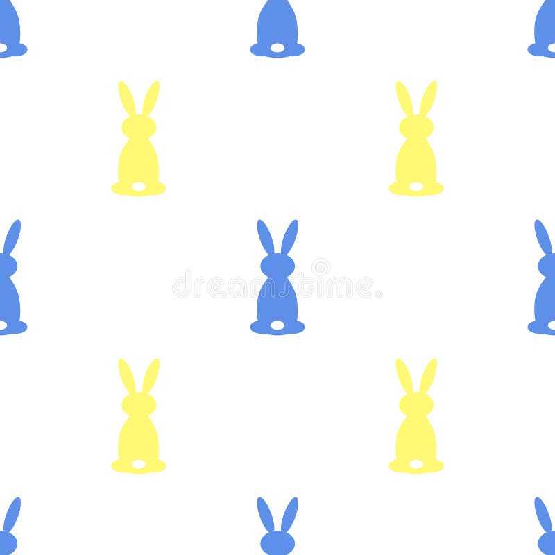 Seamless Pattern with Cute Colorful Bunny Rabbits. Vector Illustration ...