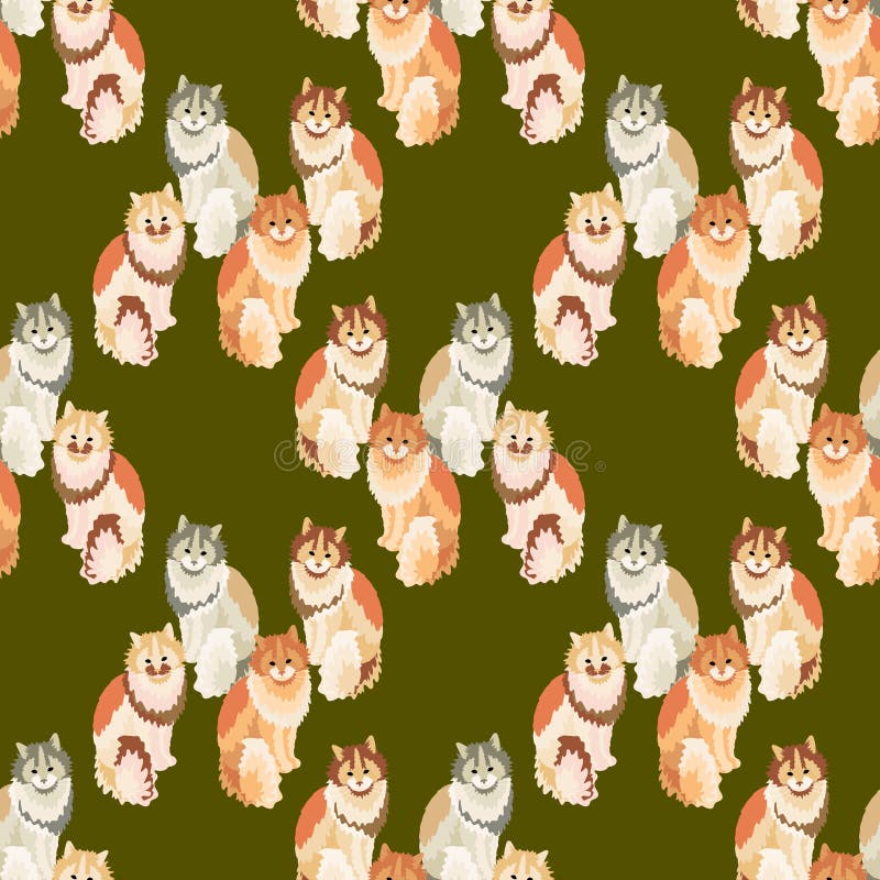 Seamless Pattern with Cute Colorful Cats. Creative Animal Texture. Idea ...