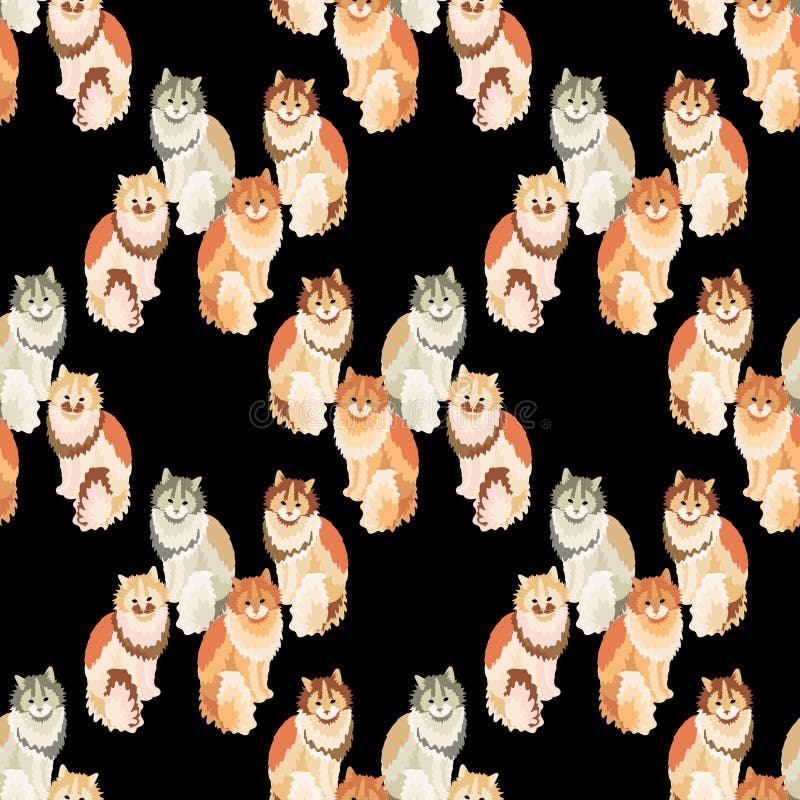 Seamless Pattern with Cute Colorful Cats. Creative Animal Texture. Idea ...