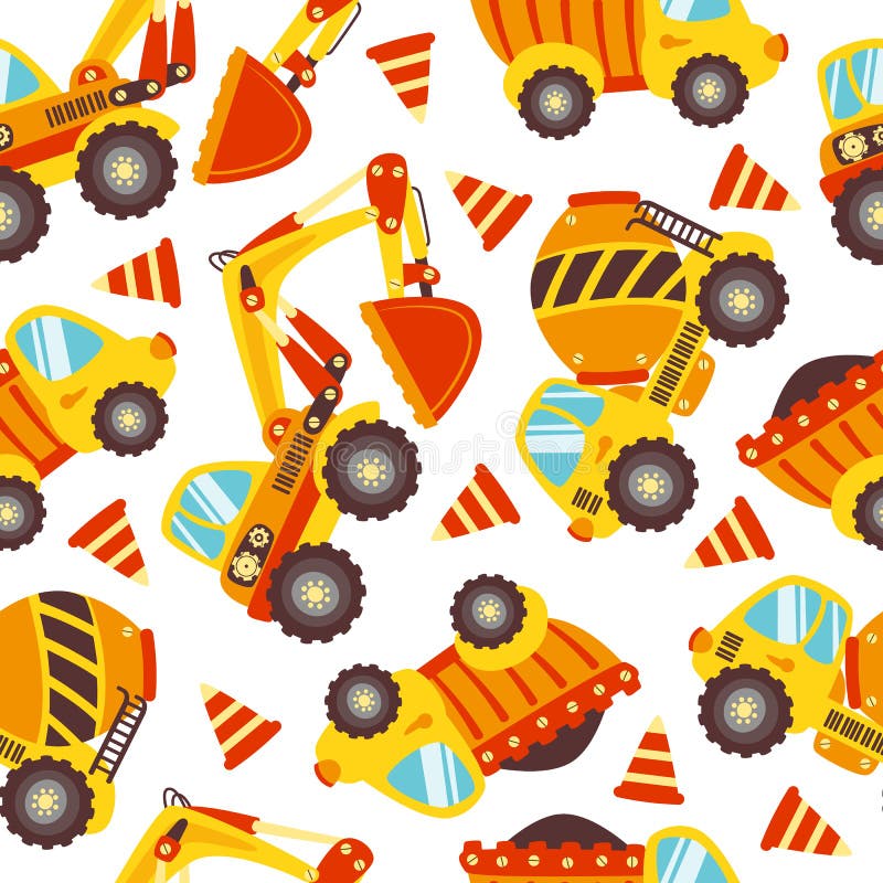 Cute Construction Foreman and Female Engineer Characters with Excavator ...