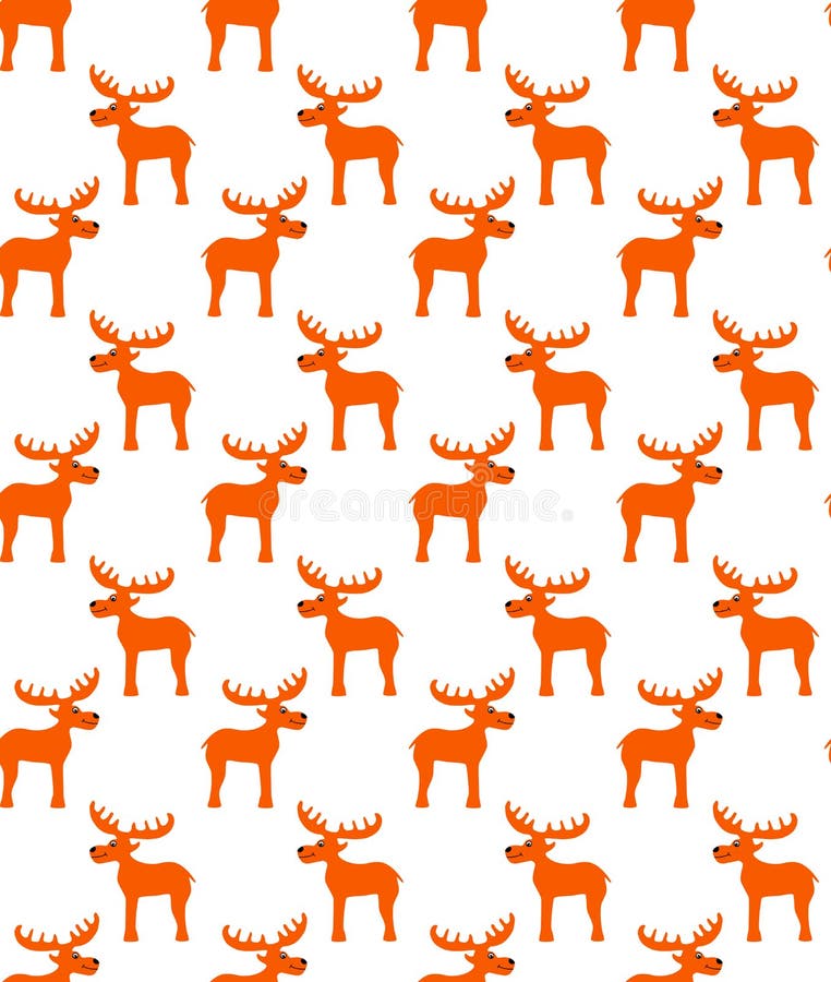 Seamless Pattern with Cute Deer, Vector Stock Vector - Illustration of ...