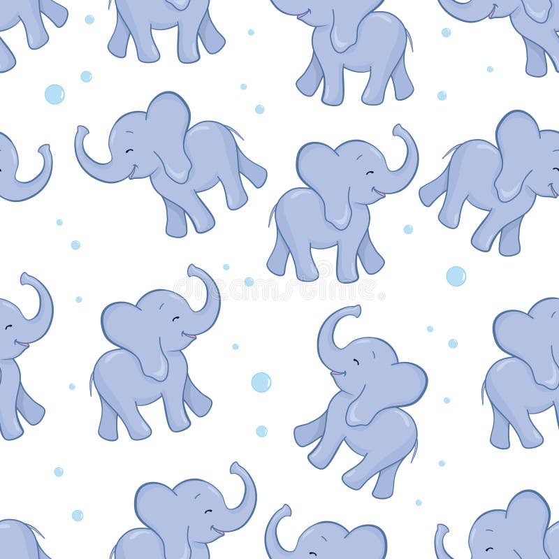Seamless Pattern with Elephants. Animal Simple Pattern. Background of ...