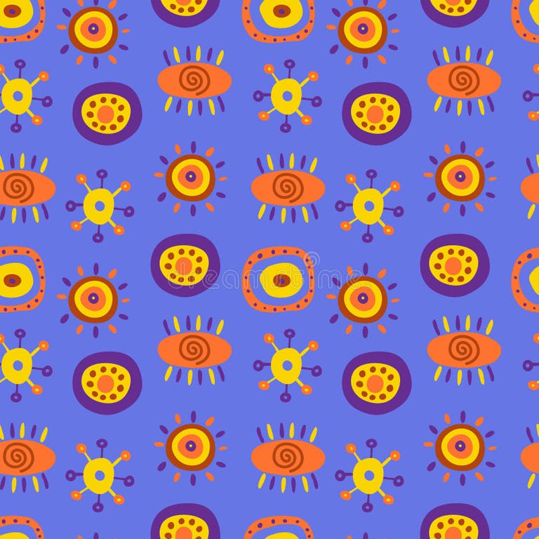 Seamless Pattern with Cute Ethnic Patterns Stock Vector - Illustration of childrens, bright ...
