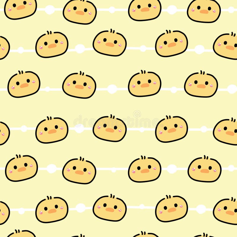 Seamless Pattern of Cute Face Chick on Patel Background.Chicken Stock ...