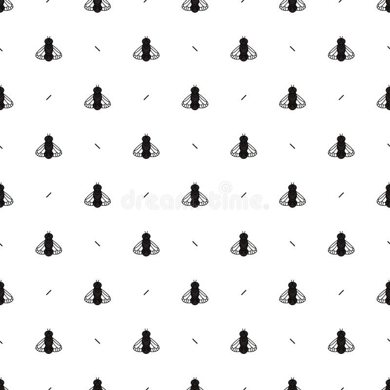 Cute Flies Cartoon with Hearts Seamless Pattern Background Illustration ...