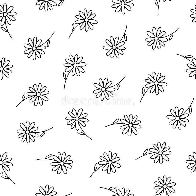 Flower Patterns And Outlines Flower Outline Simple Pattern Stock