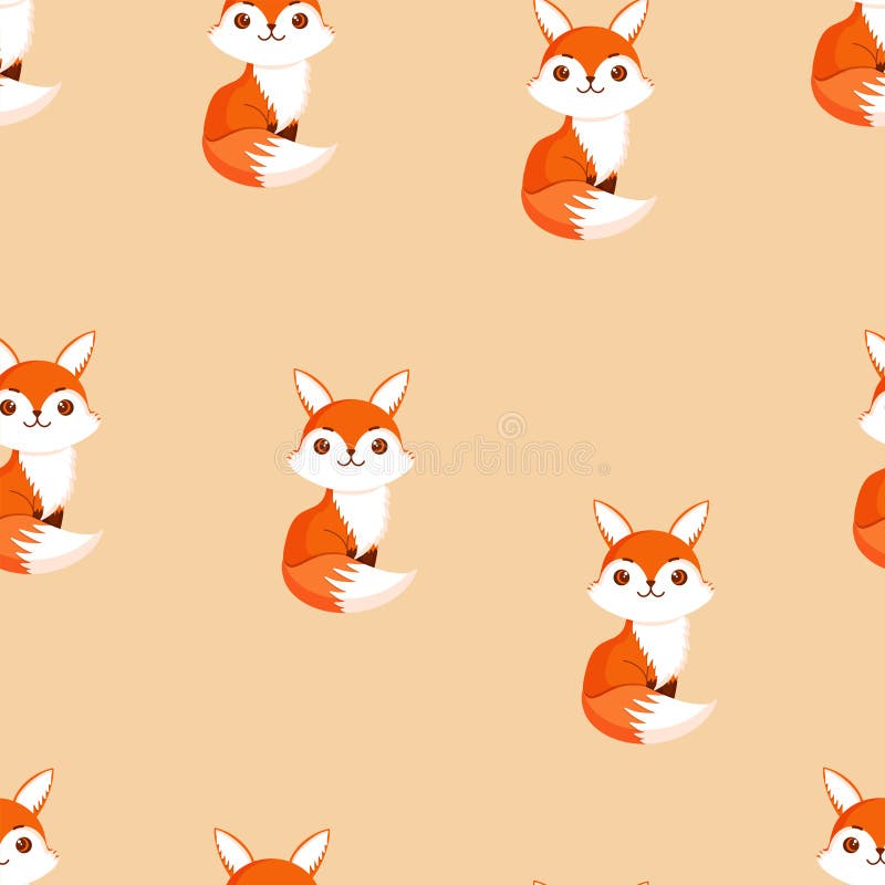 Seamless Pattern with Cute Fox. Texture with Animals for Textiles ...