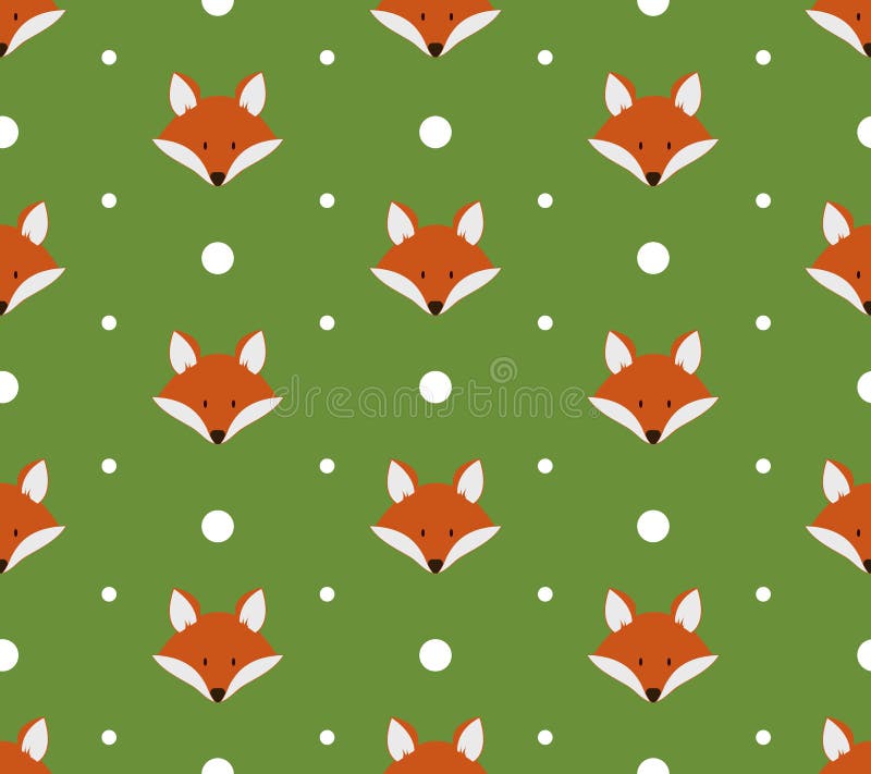Cute Foxes Seamless Vector Pattern. Vector Cute Cartoon Fox Seam Stock ...