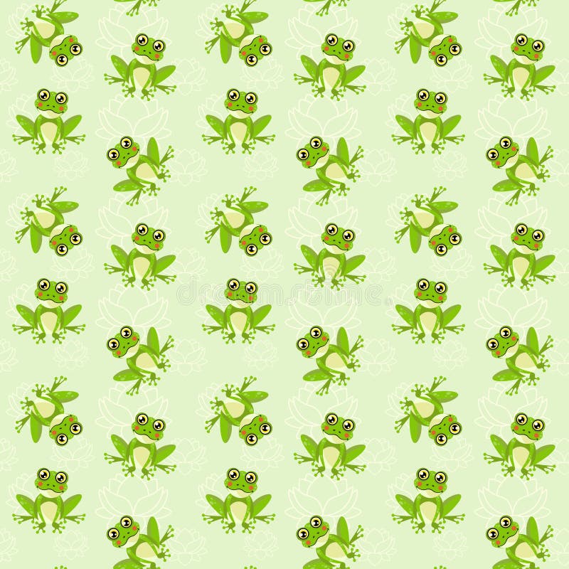 Seamless Pattern with Cute Frog Stock Vector - Illustration of fabric ...