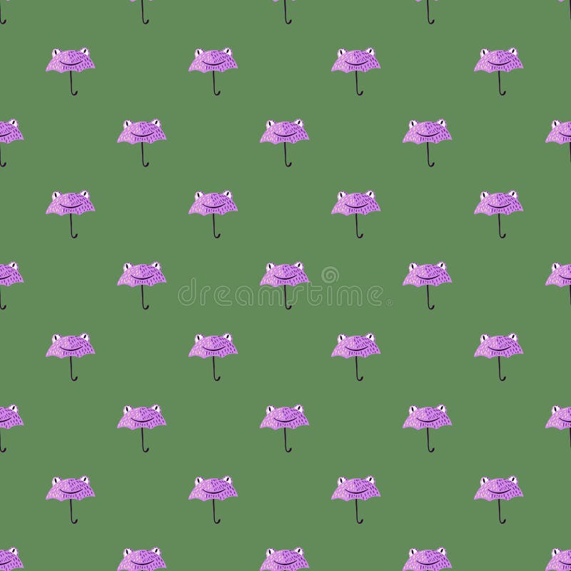 Seamless Pattern Cute Frog Umbrella. Background of Funny Accessory ...