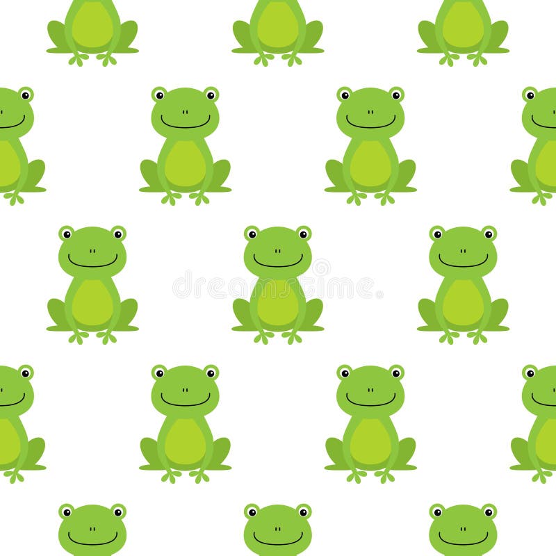 Seamless Pattern with Cute Frogs. Vector Background for Kids Stock ...